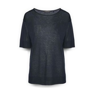 Elena Miro T-Shirt aus Lyocell-Mischgarn - - Tops - Damen - Blau - XL