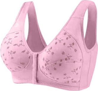 Generic Soutien-Gorge Femme Boutonn&eacute; Devant Forme de Bonnet pour Personnes Moyennes et &Acirc;g&eacute;es Sans Armatures Gilet Grand Soutien-gorge Imprim&eacute; Femme Voir An, R