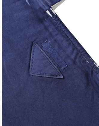 Prada Womens Logo Jersey Fabric Shoulder Bag Blue