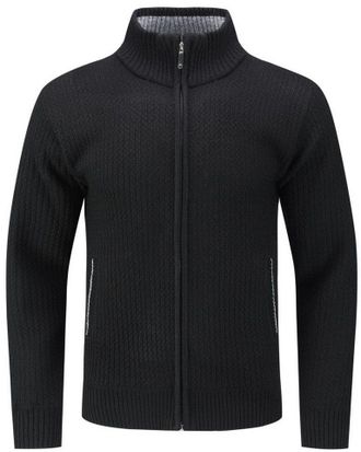 AlltheMen Strickjacke mit Stehkragen Herren klassischer Cardigan