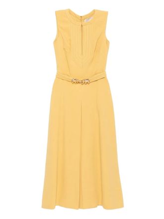 Elie Saab robe mi-longue à boucle - Tons neutres