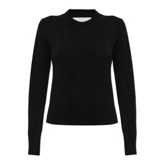 Ami Kaschmirpullover mit besticktem Logo - - Knitwear - Damen - Schwarzk - XL