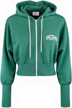GCDS Gcds, Femme, Sweatshirts et sweats &agrave; capuche, Vert, Taille: 38 FR Zip-throughs