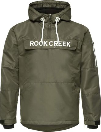Rock Creek Herren Windbreaker Jacke &Uuml;bergangsjacke Anorak Schlupfjacke Kapuze Regenjacke Winterjacke Herrenjacke Jacket H-167 Dunkelgr&uuml;n 3XL