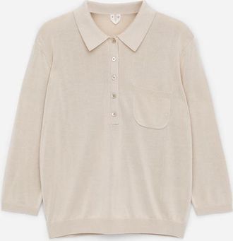 Arket Polostrickhemd -Wei&szlig;