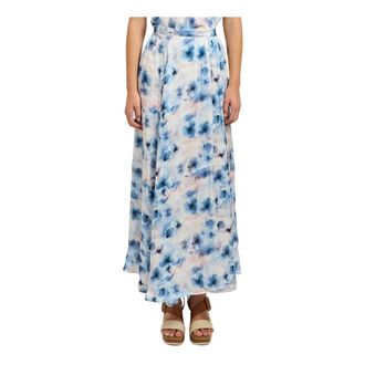 Yes-Zee YES Zee, Femme, Jupes, Bleu, Taille: 40 FR Longue Jupe avec Fermeture &Eacute;clair Lat&eacute;rale