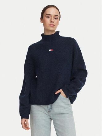 Tommy Jeans Pullover Badge DW0DW23349 Dunkelblau Relaxed Fit