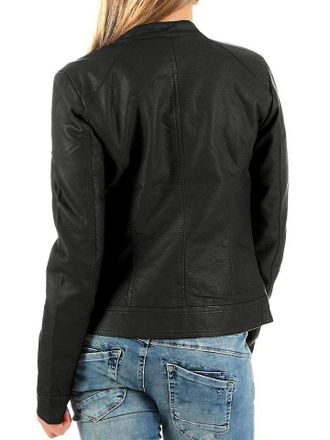 Only Lederimitatjacke ONLBandit Taillierte Kunstlederjacke, Bikerstyle, Stehkragen