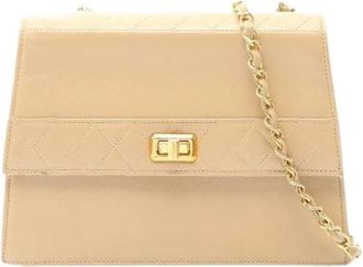 Chanel Sac bandouli&egrave;re Matelass&eacute; en cuir dagneau Pre-owned - Femme - Pre-owned - Beige - Taille: ONE Size