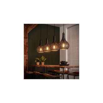M&S Collection M&s - Suspension 4 lampes forme goutte en m&eacute;tal noir vieilli - amp