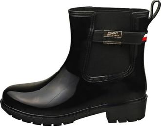 Tommy Hilfiger Women FLAG BELT HW RAINBOOT, Black, 36 EU