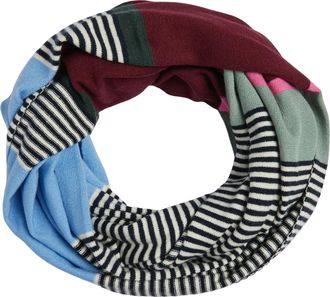 s.Oliver L&auml;ssiger Feinstrick-Loopschal mit Streifen und Logo-Ring