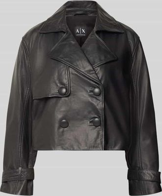 A|X Armani Exchange Cropped Lederjacke aus echtem Leder