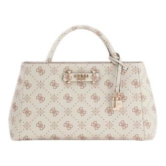 Guess Guess Carrie Logo Girlfriend Sac &agrave; bandouli&egrave;re avec fermeture &eacute;clair Motif vanille