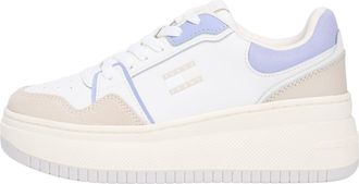 Tommy Jeans Damen Tjw Retro Basket Flatform En0En02916 Niedriges Oberteil, BEIGE (Gulf Sand/Periwinkle Dust), 39 EU