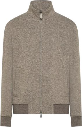 Seventy Veste zipp&eacute;e en maille m&eacute;lang&eacute;e cachemire - Homme - Sweatshirts et sweats &agrave; capuche - Beige - Taille: M