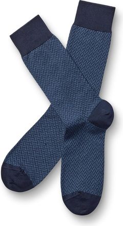 CHARLES TYRWHITT Socken mit Fischgr&auml;tmuster - Indigoblau
