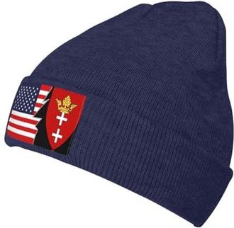 Generic Tricoté Bonnet Armoiries De La Ville Libre De Gdansk Et De LAmérique Respirant Bonnet Hiver Chaud Tricot Unisexe Chapeau dhiver Tricoté pour Sports Ad
