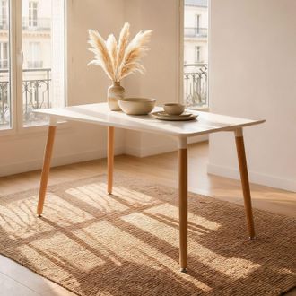 IDIMEX Esstisch Shannon, 120 x 70 cm, Wei&szlig; - rechteckiger Esszimmertisch aus lackiertem MDF, ideal f&uuml;r K&uuml;che und Essbereich, skandinavisch inspiriert mit Bei