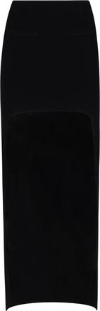 Courr&egrave;ges Femme, Jupes, Noir, Taille: 36 FR Circle Edged Long Knit Skirt