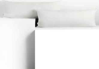 Decoking 2 Kissenbez&uuml;ge 40x200 cm Jersey 100% gek&auml;mmte Baumwolle Rei&szlig;verschluss wei&szlig; Amber