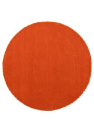 Carpetfine Tapis de Laine Gabbeh Lola Ronde Orange Ø 150 cm | Tapis Moderne pour Le Salon et la Chambre à Coucher