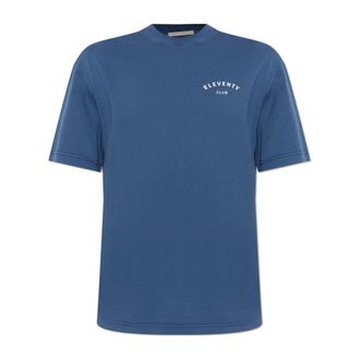 Eleventy Homme, Tops, Bleu, Taille: L Logo Print T-Shirt