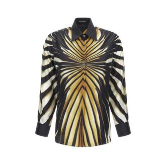 Roberto Cavalli Seidenhemd mit Goldprint - - Blouses & Shirts - Damen - Mehrfarbig - S