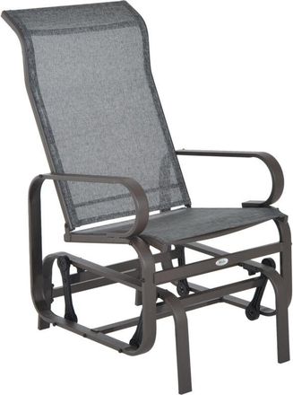 Liberte Fauteuil &agrave; bascule de jardin moderne, Fauteuil &agrave; Bascule dExt&eacute;rieur en acier, gris
