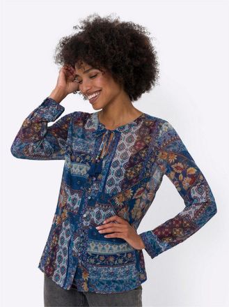 Heine Klassische Bluse Druckbluse Langarm