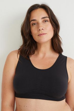 C&A Brassi&egrave;re-sans coutures, Noir, Taille: S