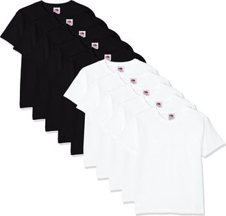 Fruit Of The Loom Jungen Regular Fit T-Shirt Kids 10 Pack T-shirt, Mehrfarbig (White/black 30/36), 5-6 Y (Herstellergr&ouml;&szlig;e: 5-6 Y)