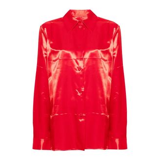 Jil Sander Casual Baumwollhemd - - Blouses & Shirts - Damen - Rot - S