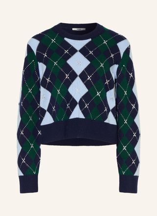 Maje Pullover Mit Schmucksteinen blau