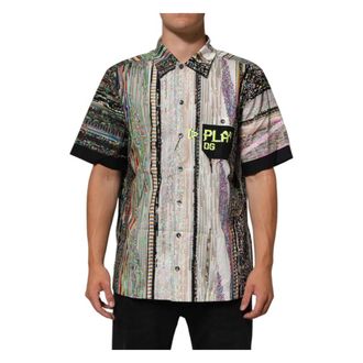 Dolce & Gabbana Multicolor Grafik Kragen Freizeithemd - - Shirts - Herren - Mehrfarbig - 2XL