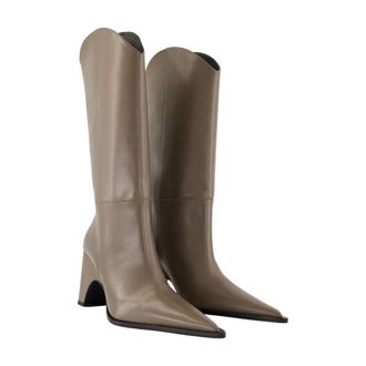 Coperni Womens Sculptural Heel Calfskin Boot Brown