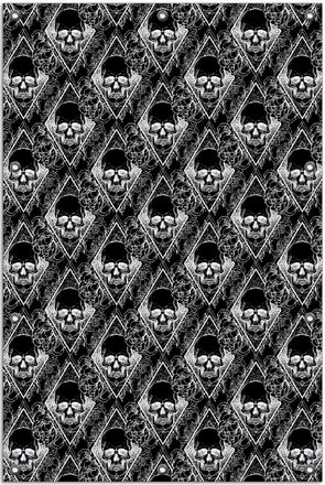 Wallario Outdoor-Poster f&uuml;r Garten oder Balkon Totenkopf-Muster, Motivbanner Gr&ouml;&szlig;e: ca. 80 x 120 cm, Outdoor-Bild