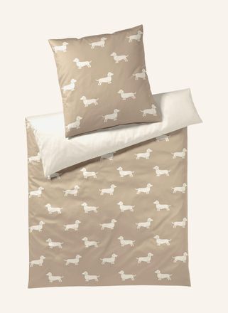 Elegante Elegante Bettw&auml;sche Dogs braun