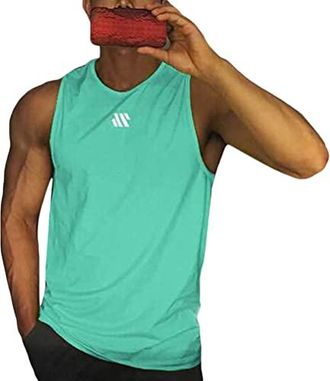 Onsoyours Débardeur Homme de Sport Séchage Rapide Respirant Ample Eté Gilet Musculation Débardeur sans Manche Maillot de Corps Tank Top Stretch Fitness Gym A Bl