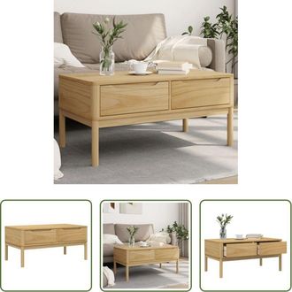 vidaXL Holz - Couchtisch FLORO Wachsbraun 99x55,5x45 cm Massivholz Kiefer