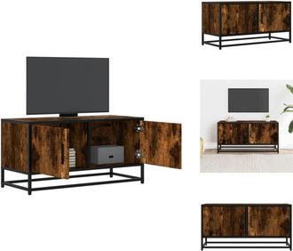 vidaXL Vidaxl - TV-Schrank Räuchereiche 80x34,5x40 cm Holzwerkstoff und Metall - TV-Schrank - TV-Schränke - TV-Möbel - TV-Ständer