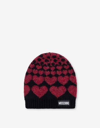 Moschino Chapeau en mohair incrusté - Noir;Rouge