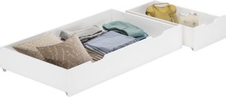 Erst-Holz Bettkasten Staukasten f&uuml;r unsere Einzelbetten 2-teilig Kiefer wei&szlig; 90.10-S4-2W