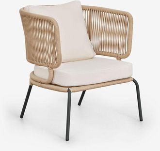 Sklum Sklum - 2er-Set Gartenstühle aus Eisen und geflochtener Kordel Calipso Natürlich