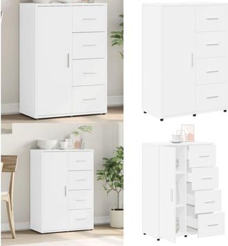 vidaXL Sideboard Weiß 60x31x84 cm Holzwerkstoff - Schreibtisch - Wohnzimmermöbel - Sideboard Weiß - Regal - Aufbewahrung - Home & Living