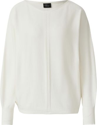 s.Oliver Black Label s.Oliver Black Label Damen 2172871 Pullover Langarm mit Ajour-Details, White, 40