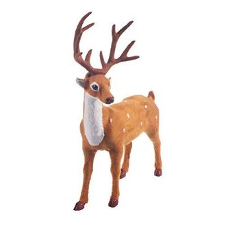 Amosfun 30 cm no&euml;l Renne Figurine cerf Artificiel Ornements de Bureau pour no&euml;l f&ecirc;te Table chemin&eacute;e Plateau d&eacute;coration Cadeau