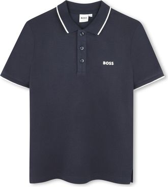 BOSS POLOHEMD MIT KURZEN ARMELN Blau 100% Baumwolle 18MONATE