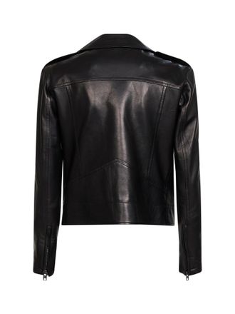 Salvatore Santoro Womens Biker Jacket Black Nappa Leather Ovine Bomber