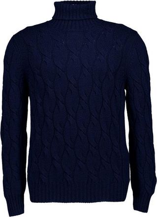 Gran Sasso Herren Rollkragenpullover blau unifarben